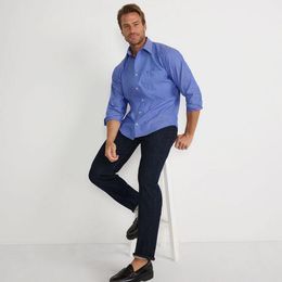 LANDS' END CLASSIC FIT. Klassik-Kragen. B&uuml;gelleichtes Pinpointhemd, Herren, size: regular, Blau, Baumwolle, by Lands' End