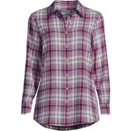 LANDS' END Boyfriend-Bluse aus Flanell f&uuml;r Damen in Plus-Gr&ouml;&szlig;e, Damen, size: plus, Elfenbein, Baumwolle, by Lands' End
