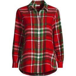 LANDS' END Boyfriend-Bluse aus Flanell f&uuml;r Damen in Plus-Gr&ouml;&szlig;e, Damen, size: plus, Rot, Baumwolle, by Lands' End