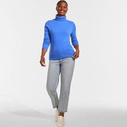 LANDS' END Rollkragen-Pullover aus Kaschmir f&uuml;r Damen in Petite-Gr&ouml;&szlig;e, Damen, size: petite, Blau, Kaschmir, by Lands' End