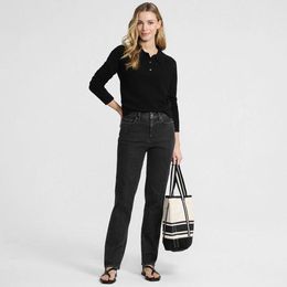 LANDS' END Naturfarbene Straight Fit Jeans High Waist in Petite-Gr&ouml;&szlig;e, Damen, size: petite, Schwarz, Baumwoll-Mischung/Polyester-Mischung, by Lands' End