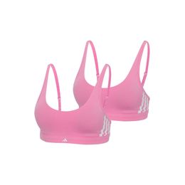 adidas originals Bustier ' Sport Active Essentials 3 Stripes ' Damen Gr&ouml;&szlig;e 70 pink / wei&szlig;