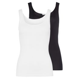 Hanro Unterhemd 'Cotton Seamless' Damen Gr&ouml;&szlig;e S schwarz / wei&szlig;