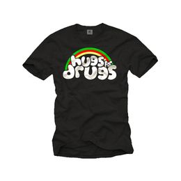 Makaya Shirt 'Hugs for Drugs' Herren Gr&ouml;&szlig;e XL schwarz