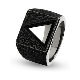 UNSAME Ring Herren Gr&ouml;&szlig;e 64 schwarz / silber