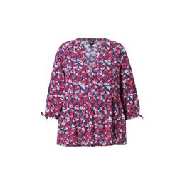 Ulla Popken Tunic female size XXXL/4XL marine blue / Neon red / White