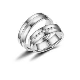 MARRYA Ring 'MARRYA ES-08 Ehering aus Edelstahl - Silberfarben' female size 64 Silver