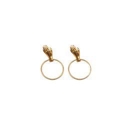 Les Reines Earrings 'Golden Touch' female size 2.5 cm x 2.5 cm Gold