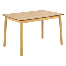 Esstisch ACTONA GROUP, B:120cm H:74,8cm T:80cm, beige, Tische, "K&uuml;chentisch Barlow, lackierte eichenfurnierte Tischplatte", Gestell aus Massivholz,
