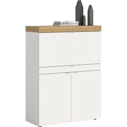 Sekret&auml;r OTTO HOME, B:90cm H:122cm T:37cm, wei&szlig;, Wohnzimmer, Sekret&auml;re, "MAMBO, H&ouml;he 122cm, 2 T&uuml;ren, 1 Schubkasten, 1 Klappe",
