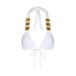 Moda Minx Bikinitop 'Boujee' Damen Gr&ouml;&szlig;e 75 gold / wei&szlig;
