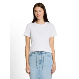 Tom Tailor Damen T-Shirt "Regular"wei&szlig;, Gr. XL, unifarben, Single Jersey, Obermaterial: 100% Baumwolle, Shirts