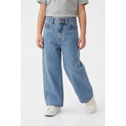Tom Tailor M&auml;dchen Weite Jeans, blau, Gr. 164, unifarben, Denim/Jeans, Obermaterial: 100% Baumwolle, Jeans, im 5-Pocket-Style