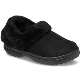 Crocs Damen Hausschuh "Unfurgettable Vegan Suede Clog", Gr. 38, schwarz, Velourslederimitat, Schuhe, Schlupfschuh, Homeslipper mit Warmfutter