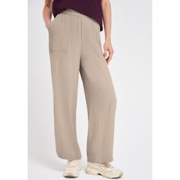 Damen Culottequiet ivory, Gr. 40, STREET ONE STUDIO, unifarben, Stoff, 100% Viskose, Hosen, mit Wide Legs