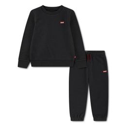 LEVI'S KIDS M&auml;dchen Neugeborenen-Geschenkset "LVN HOODIE,JOGGER SET", Gr. 6, schwarz, angeraute Sweatware, Obermaterial: 60% Baumwolle, 40%