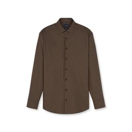 OLYMP Herren Businesshemd "OLYMP Luxor 24/Seven, Comfort Fit, New Kent"nougat, Gr. 47, 64% Baumwolle, 27% Polyester, 9% Elasthan, Hemden