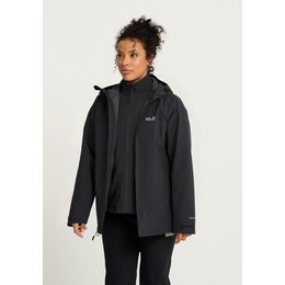 Jack Wolfskin Damen 3-in-1-Funktionsjacke "MOONRISE 2 3IN1 JKT W", schwarz, Gr. S, Obermaterial: 100% Polyester. Futter: 100% Polyester. Innenfutter: