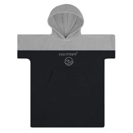 Normani Badeponcho 'Puwai' Jungen Gr&ouml;&szlig;e 140/158 grau / schwarz