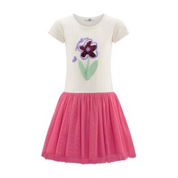 happy girls Kleid M&auml;dchen Gr&ouml;&szlig;e 86 creme / hellgr&uuml;n / flieder / fuchsia