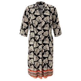 Aniston Kleid Damen Gr&ouml;&szlig;e 48 beige / orange / schwarz Sommerkleid