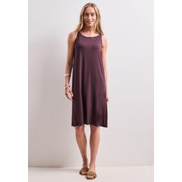 Street One Damen Midikleid, lila, Gr. 46, unifarben, Stoff, 95% Viskose, 5% Elasthan, Kleider, aus Viskose