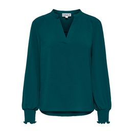 Only Damen Blusenshirt "ONLMETTE V-NECK LS SMOCK TOP NOOS WVN", gr&uuml;n, Gr. XL, unifarben, Web, Obermaterial: 100% Polyester, Shirts, Kunstfaser,