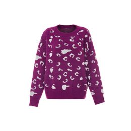 Ebeeza Pullover Damen Gr&ouml;&szlig;e M dunkellila / wei&szlig;