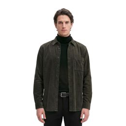 Marc O'Polo MARC O'POLO Herren Langarmhemd "aus weicher Bio-Baumwolle", gr&uuml;n, Gr. XS, unifarben, Obermaterial: 100% Baumwolle, Hemden