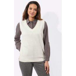 Casual Looks Damen Pullunder "Pullunder"ecru, Gr. 40, unifarben, 100% Baumwolle, Pullover