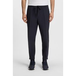 BOSS Green Herren Stretch-Hose "T Flex", blau, Gr. 58, unifarben, Web, Obermaterial: 100% Polyester, Hosen, Tapered-fit Hose mit elastischem Bund und