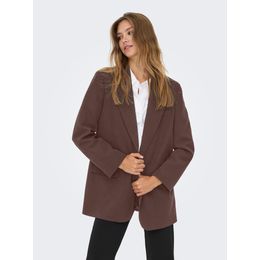 Only Damen Longblazer "ONLLANA-BERRY L/S REG BLAZER TLR CS", braun, Gr. 40, unifarben, Web, Obermaterial: 87% Polyester, 13% Elasthan, Blazer,