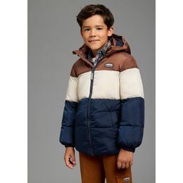 Scout Jungen Winterjacke "Warme Jacke in Colorblocking-Style - NEU von Scout", braun, Gr. 140, Web, Obermaterial: 100% Polyester. Fleece: 100%