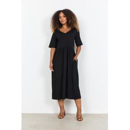 soyaconcept Damen Jerseykleid "SC-DERBY 164", schwarz, Gr. XL, unifarben, Jersey, Obermaterial: 100% Baumwolle, Kleider, Baumwolle