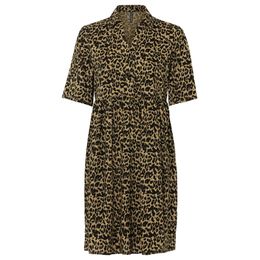 bonprix Kleid Damen Gr&ouml;&szlig;e 42 hellbraun / schwarz Sommerkleid