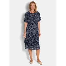 GOLDNER Sommerkleid mit Tupfen-Muster in marine / gemustert | Gr.: 54