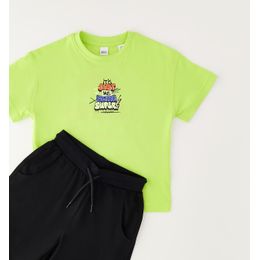IDO M&auml;dchen Shorts "BABY BOY SUMMER SET", schwarz, Gr. 110, 100% Baumwolle, Hosen