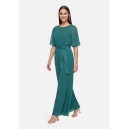 Vera Mont Damen Overall "Damen mit Bindeg&uuml;rtel", gr&uuml;n, Gr. 46, Chiffon, Obermaterial: 100% Polyester. Futter: 100% Polyester, Overalls, Design
