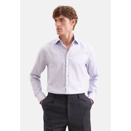 Seidensticker Herren Businesshemd "Schwarze Rose"beige, Gr. 42, kariert, 100% Baumwolle, Hemden, Regular 1/1 Kentkragen Karo