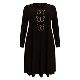 Yoek Kleid Damen Gr&ouml;&szlig;e 50/52 gold / schwarz Sommerkleid