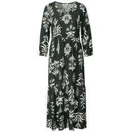 Street One Studio Kleid Damen Gr&ouml;&szlig;e 46 dunkelgr&uuml;n / offwhite Sommerkleid
