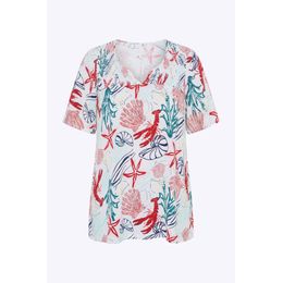 Ulla Popken Bluse Damen Gr&ouml;&szlig;e XXXL/4XL marine / wei&szlig;