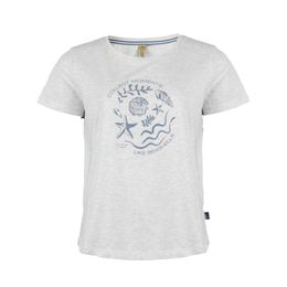 ROADSIGN australia Shirt 'T-Shirt Sea Rhythm mit maritimem Print, klassischer Schnitt, aus weicher Baumwolle' Damen Gr&ouml;&szlig;e XL ecru