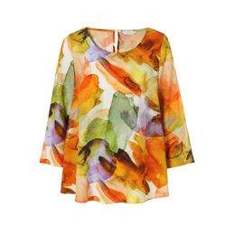 TATUUM Bluse 'Afinamia' Damen Gr&ouml;&szlig;e XL ecru / gr&uuml;n / lila / dunkelorange