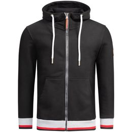 Alessandro Salvarini Sweatjacke Herren Gr&ouml;&szlig;e S hellgrau / hellrot / schwarz