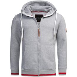 Alessandro Salvarini Sweatjacke Herren Gr&ouml;&szlig;e XL hellgrau / rot