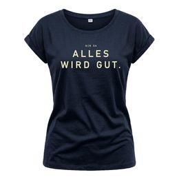 Makaya Shirt 'Bin da alles wird gut' Damen Gr&ouml;&szlig;e XL blau