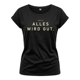 Makaya Shirt 'Bin da alles wird gut' Damen Gr&ouml;&szlig;e M schwarz