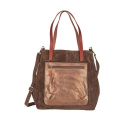 Curuba Shopper 'Rogen' female size Onesize Cognac / Dark brown / Rose gold