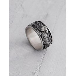 Reytel Ring 'JAPANESE KOI CARPS AND WAVES' Herren Gr&ouml;&szlig;e 69 silber